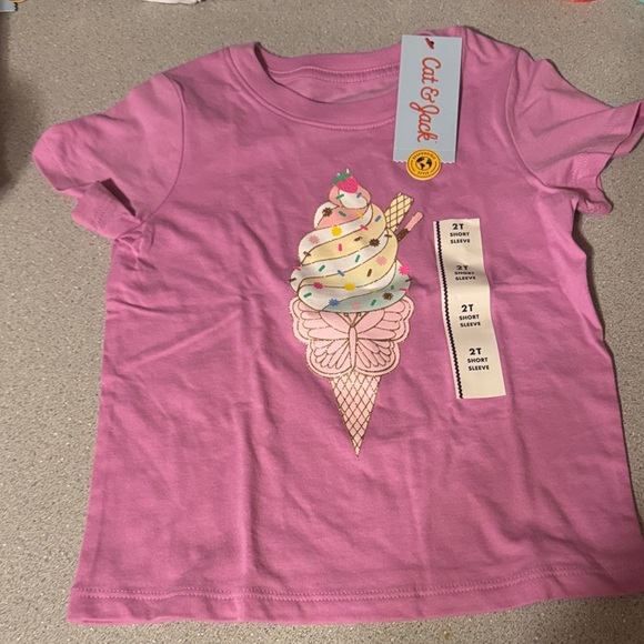 Cat & Jack | Shirts & Tops | Cat Jack Pink Ice Cream Cone Tee | Poshmark